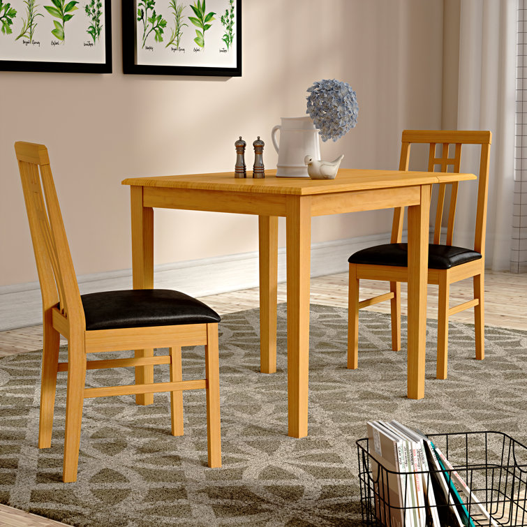Home & Haus Kyle Extenable Drop Leaf Solid Wood Dining Set & Reviews ...