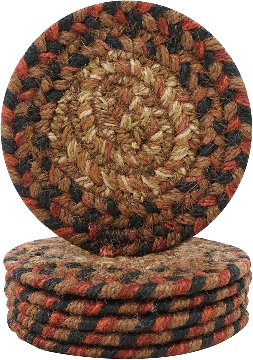 Gracie Oaks Azalea Jute Braided Coasters 4" (Set of 6) Handmade Woven ...