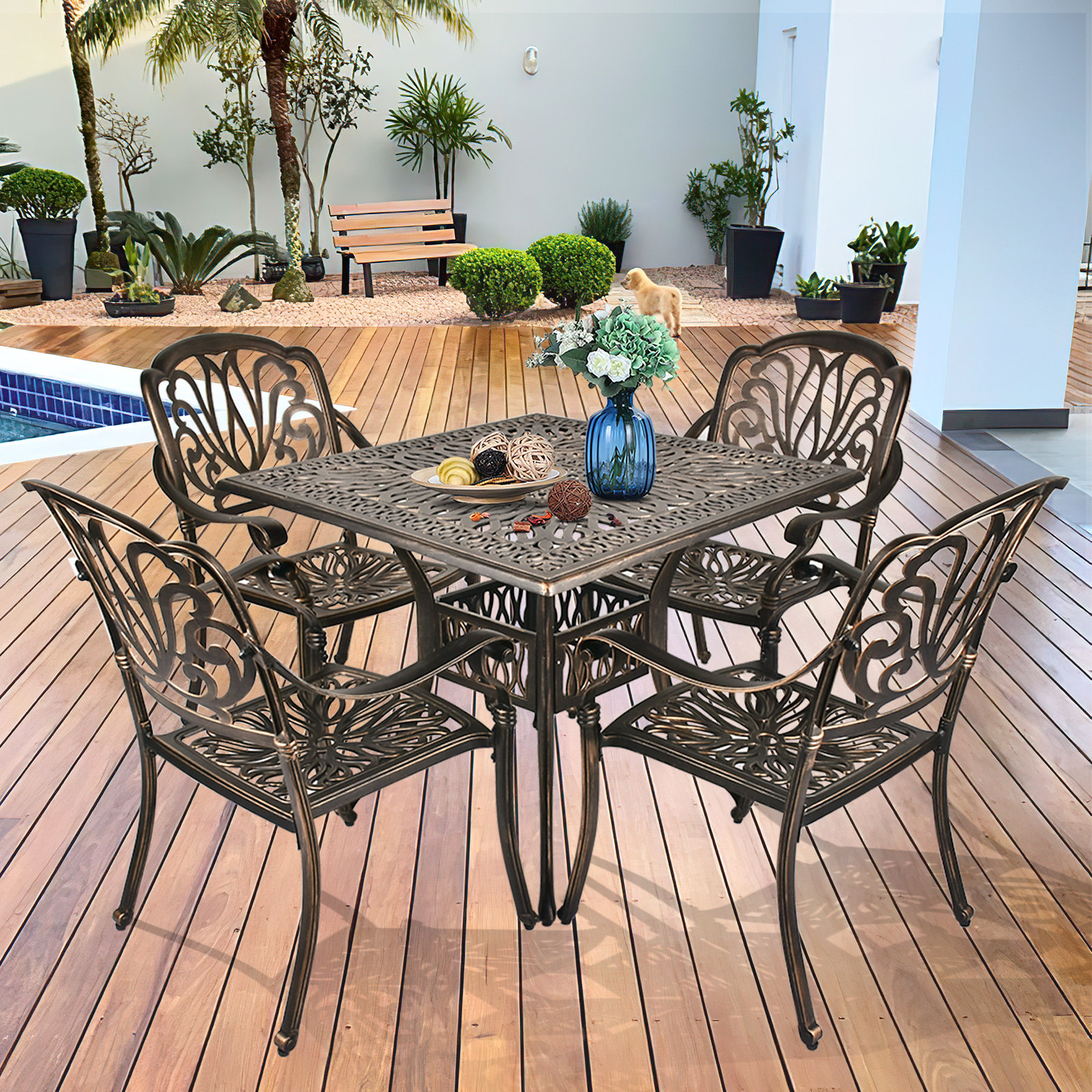 Bloomsbury Market 4 - Person Square Bistro Set 35.4" Patio Dining Set ...