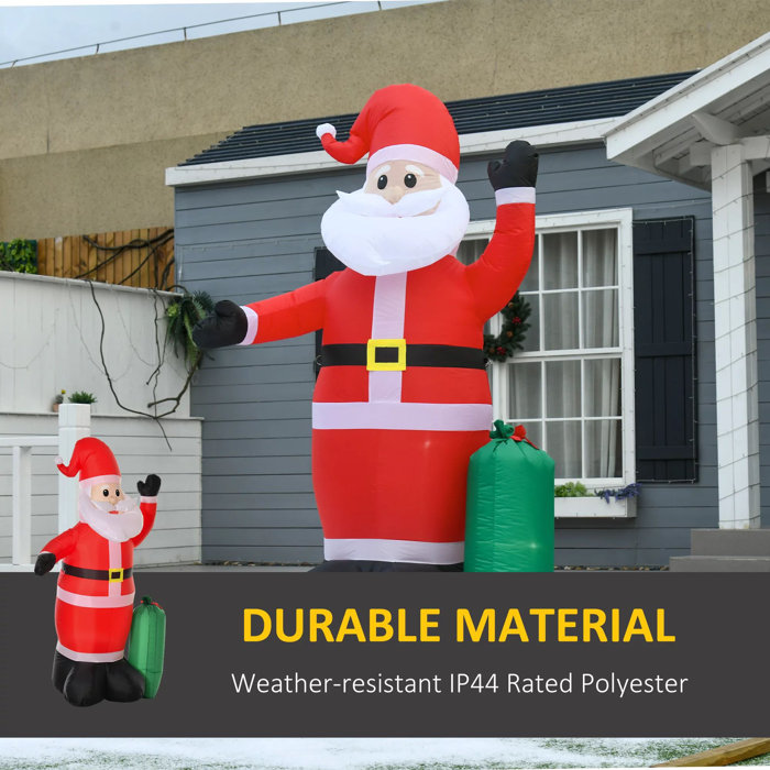 The Holiday Aisle® Outdoor Santa Claus Christmas Holiday Inflatable ...