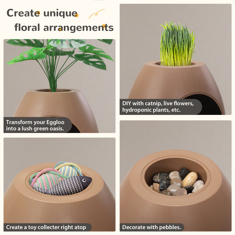 Tucker Murphy Pet™ Eggloa6 Hidden Litter Box - Plant Litter Box ...