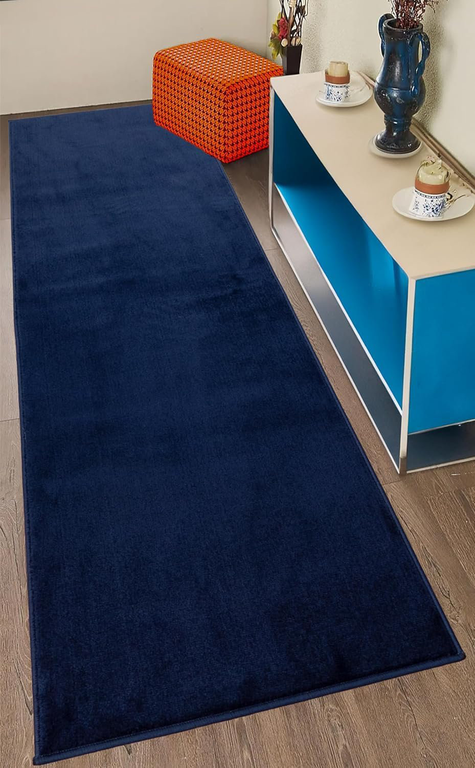 Ebern Designs Antibacterial Soft Pile Anti Slip Indoor Runner Rug Solid ...