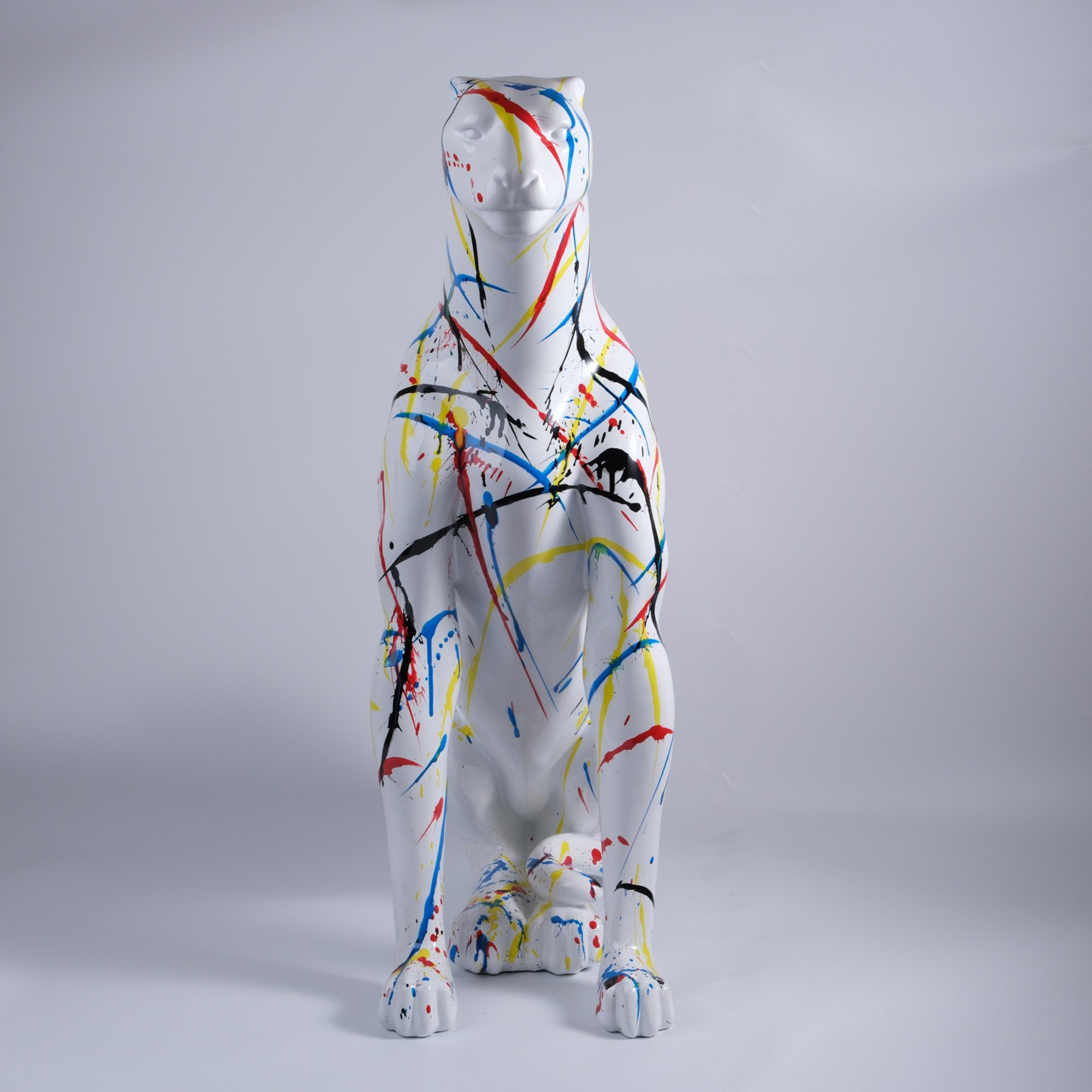 Orren Ellis Large Modern Resin Leopard Sculpture | Wayfair