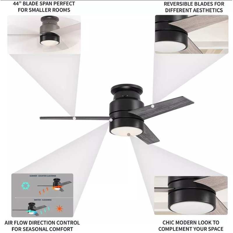 Latitude Run® Caliopia 42" 3 - Blade LED Standard Ceiling Fan with ...