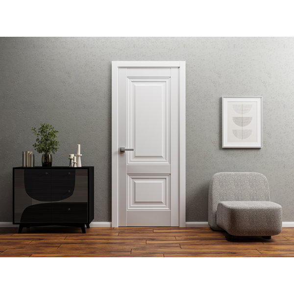 SARTODOORS Lucia Paneled Wood Standard White Door Slab | Wayfair