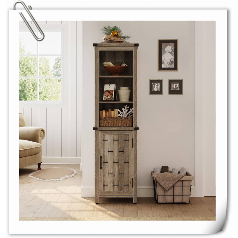 Millwood Pines Joshette Solid Wood Freestanding Linen Cabinet | Wayfair