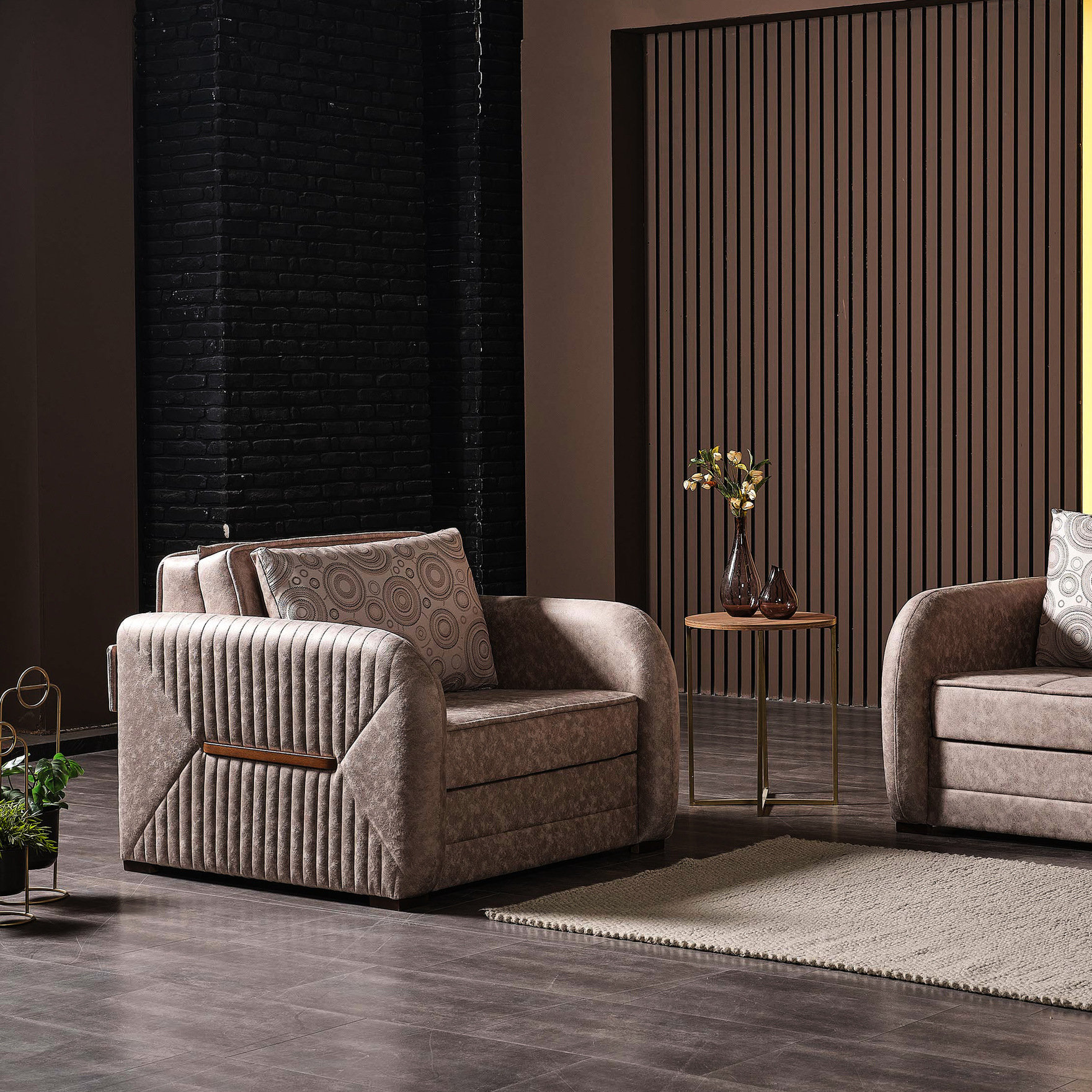 Hokku Designs Beige Convertible Armchair With Storage - And Functional ...