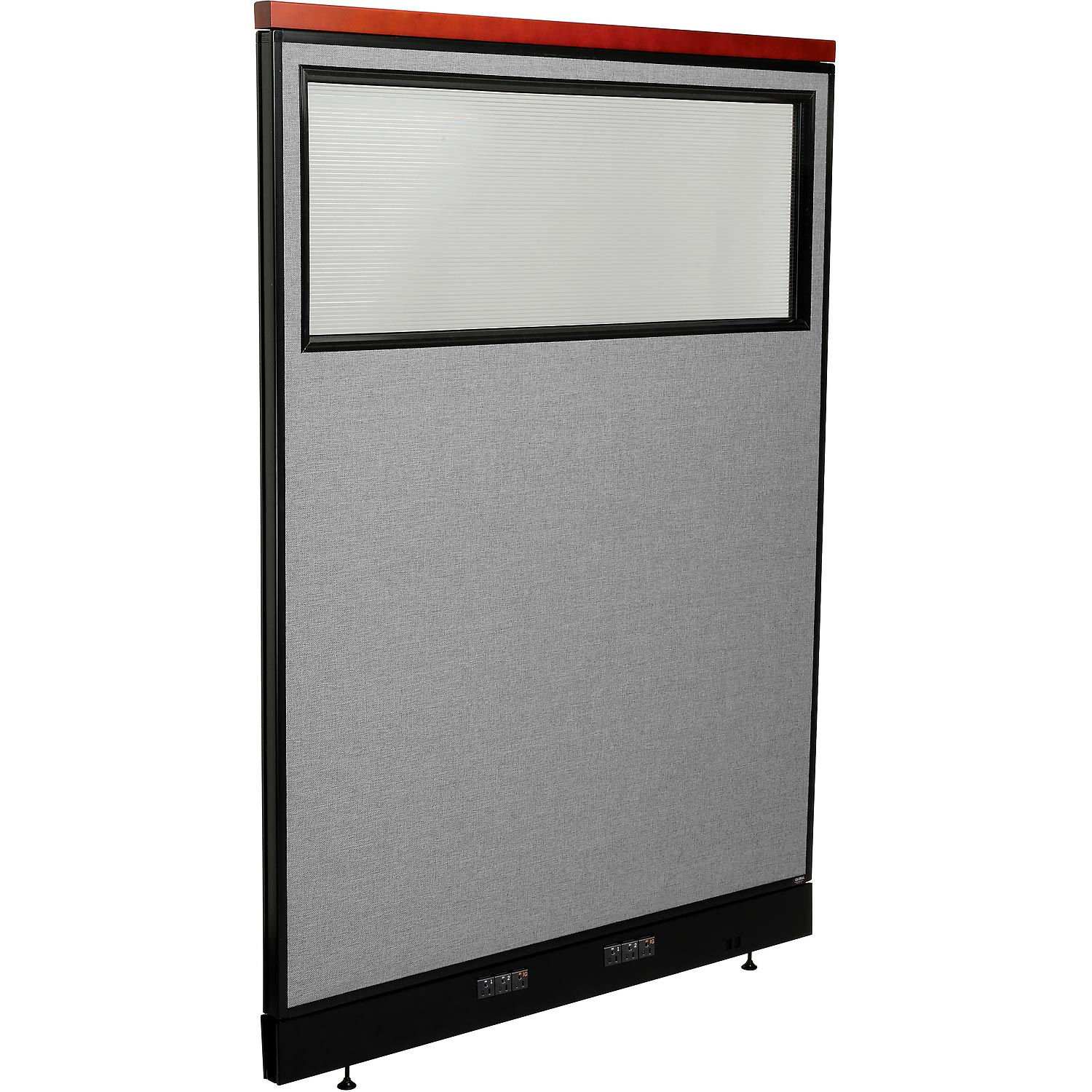 Interion Deluxe Electric Gray Office Partition Panel With Partial ...