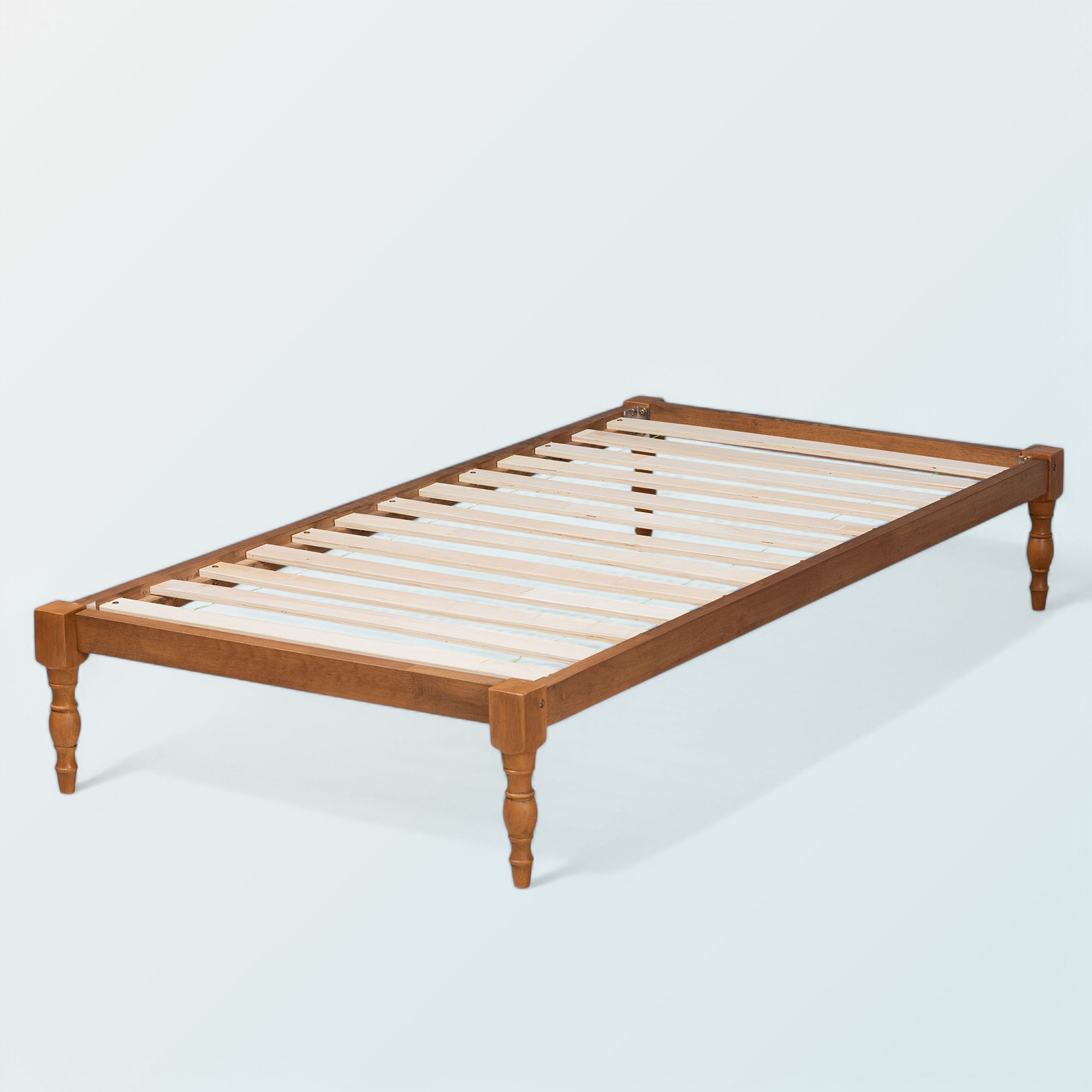 Alcott Hill® Syl Twin Size Platform Bed Frame in Ash Walnut Finish ...