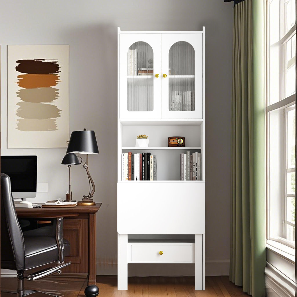 Lark Manor™ Collapsible Fold Down Secretary Desk Table With Storage ...