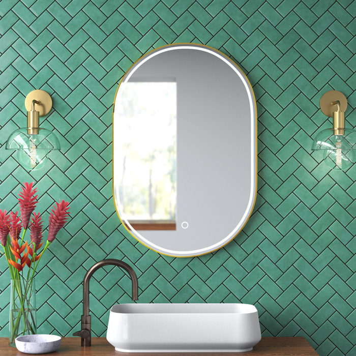 Mercury Row® Orta Metal Flat LED Wall Mirror & Reviews | Wayfair