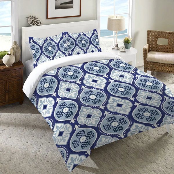 LauralHome Cool Mood Indigo Machine Woven Duvet Cover - Wayfair Canada