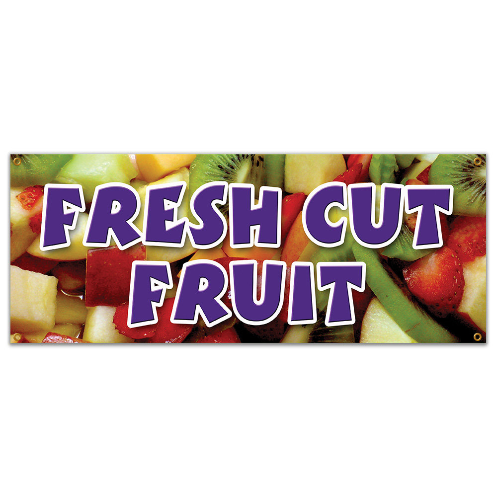 SignMission FRESH CUT FRUIT BANNER SIGN Watermelon Melon Cantaloupe ...