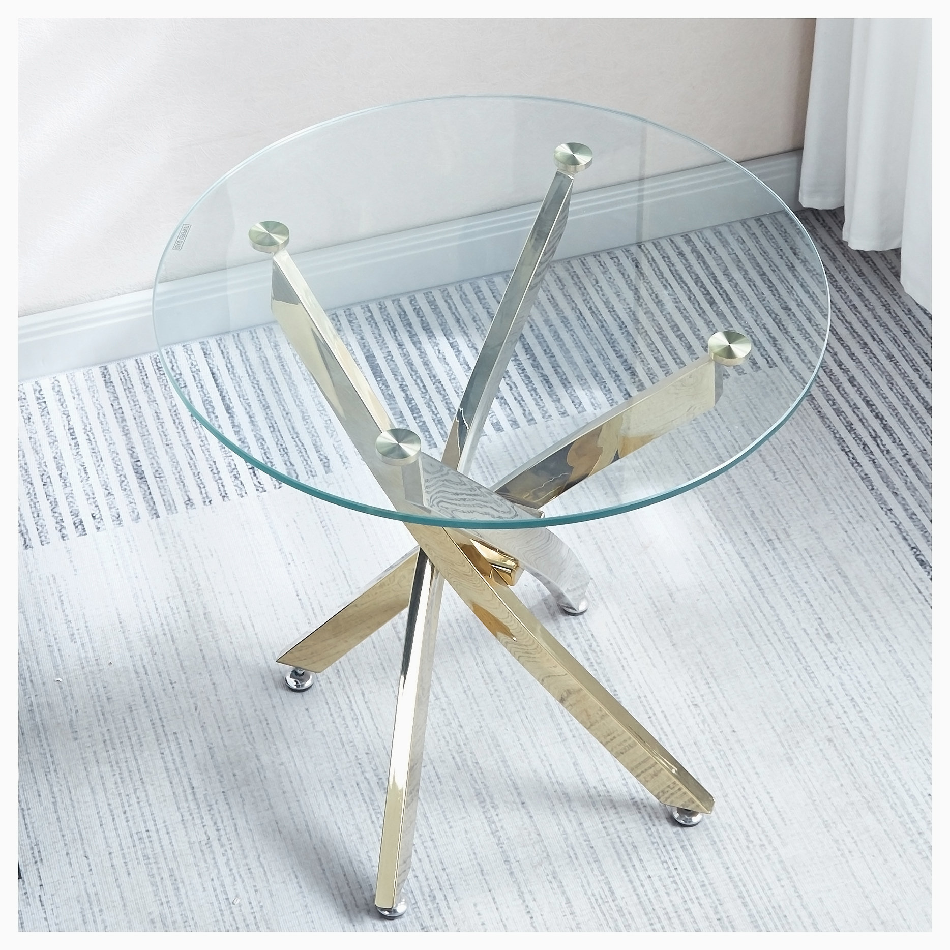 Mercer41 Keesler Glass Top End Table | Wayfair