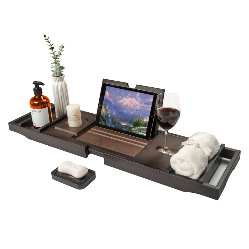 Rebrilliant Martinus Free-standing Bamboo Bath Caddy | Wayfair