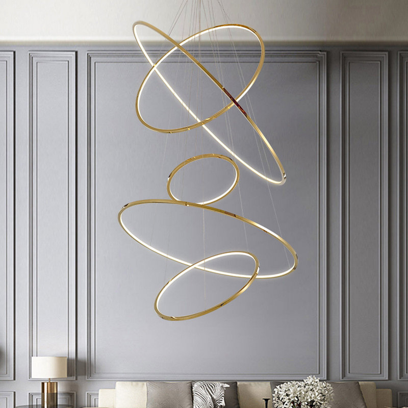 Mercer41 47" Led Pendant Lighting 5 Tiers Stainless Steel Extra-slim ...