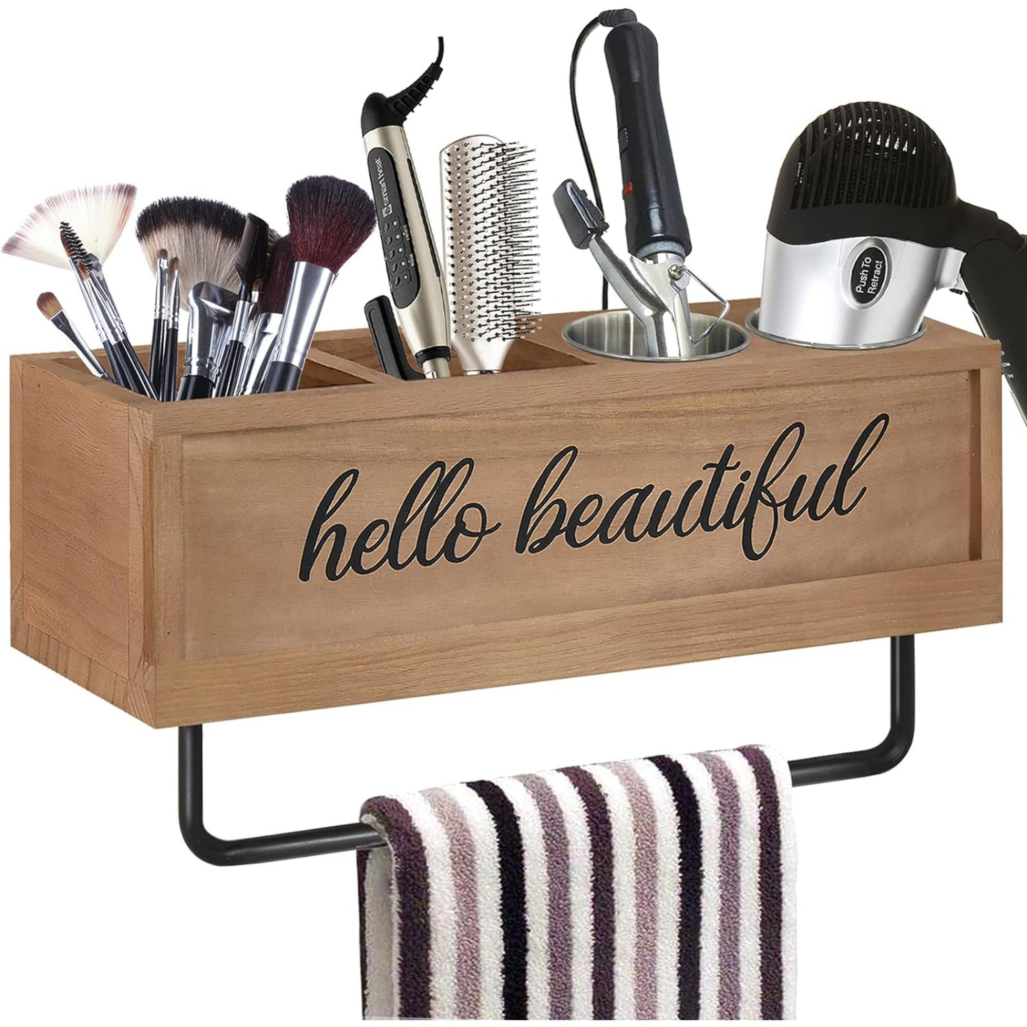 Rebrilliant Moonyeen Wood 4 Compartment Hair Tool Holder | Wayfair