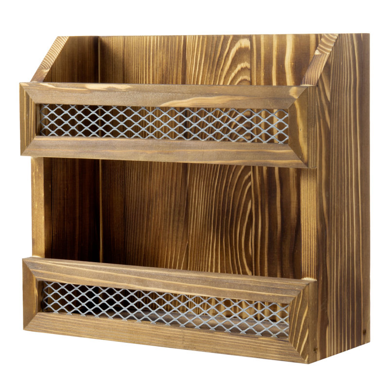Millwood Pines Aivley Farmhouse Wall Mounted Magazine Rack | Wayfair
