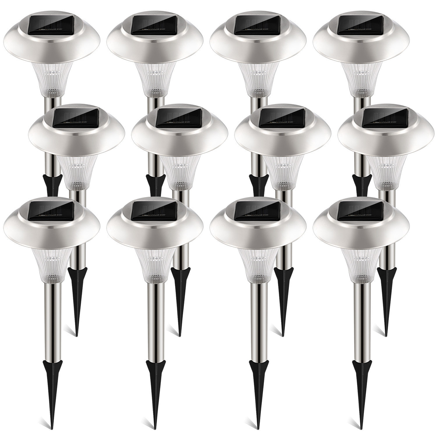 Arlmont & Co. 12Packs Solar Garden Lights IP44 Waterproof Pathway Color ...