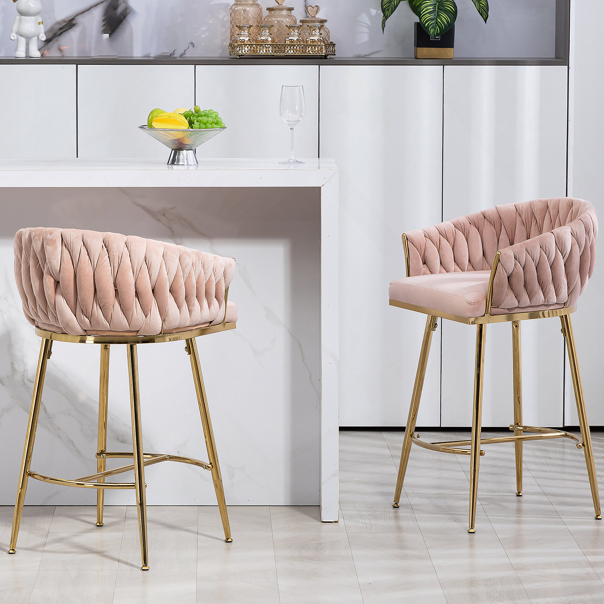 Mercer41 26'' Counter height bar stools Set of 2 kitchen island counter ...