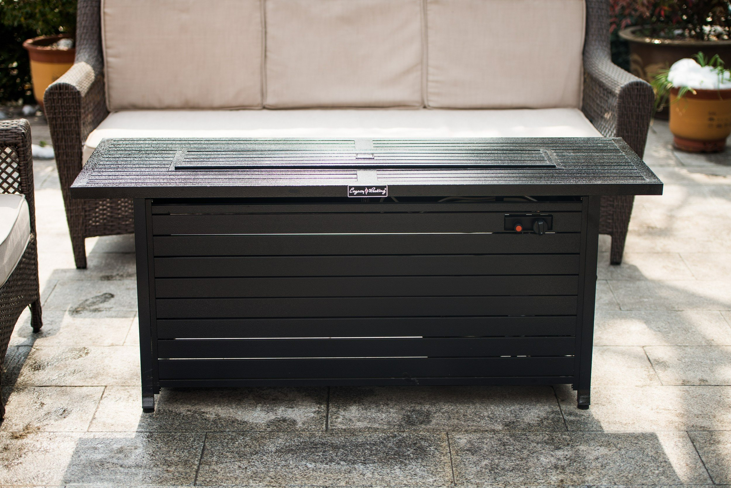 Builddecor 57In Outdoor Gas Propane Fire Pits Table, Aluminum, 50000BTU ...