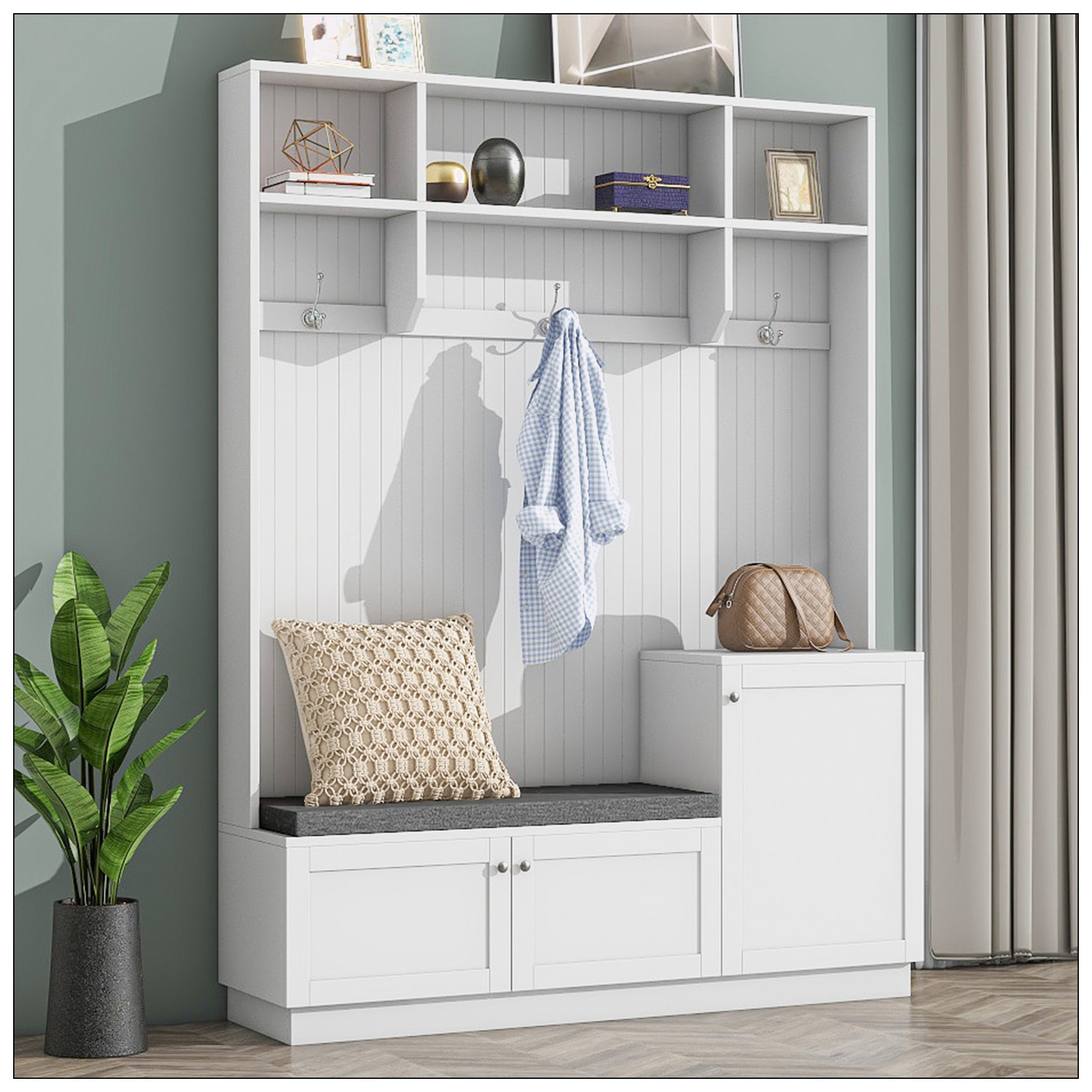 Red Barrel Studio® Elegant Design Hall Tree with Comfort and Storage ...