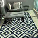 Union Rustic Deckland Moroccan Trellis Blue/White Indoor/Outdoor Area ...