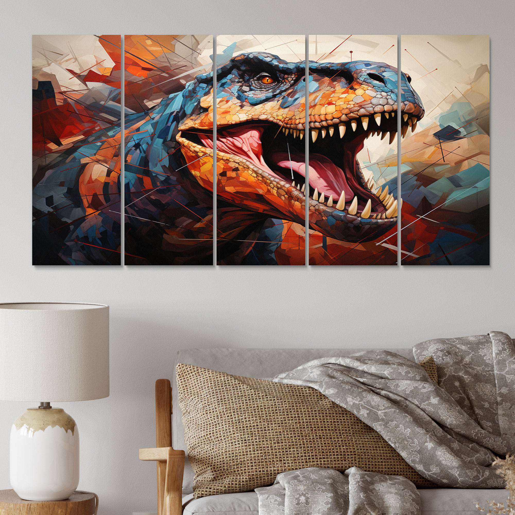 Trinx Dinosaur Prehistoric Legacy Geometric II - Animals Metal Wall ...