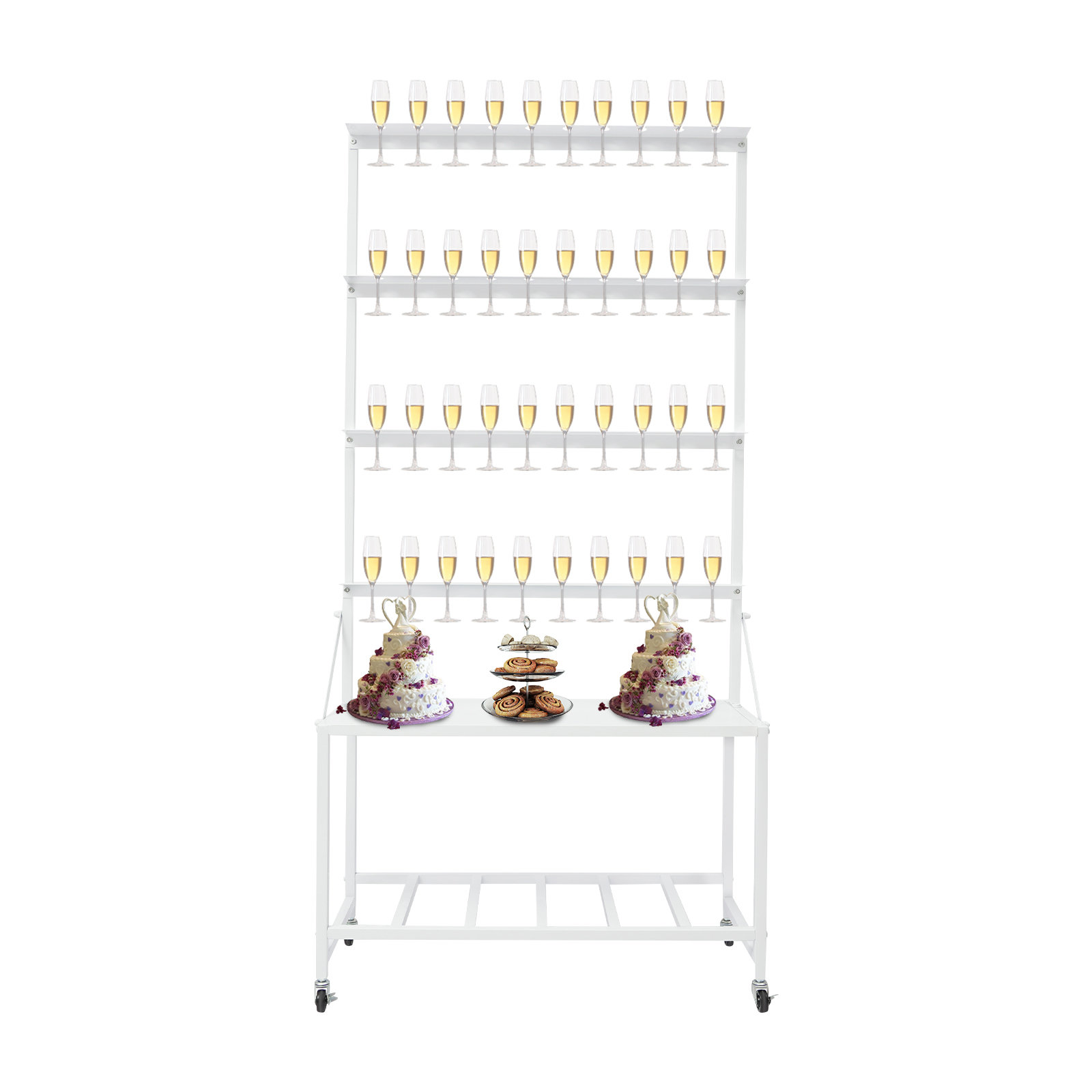 Latitude Run® 4-Tier Champagne Display Stand With Storage Rack | Wayfair