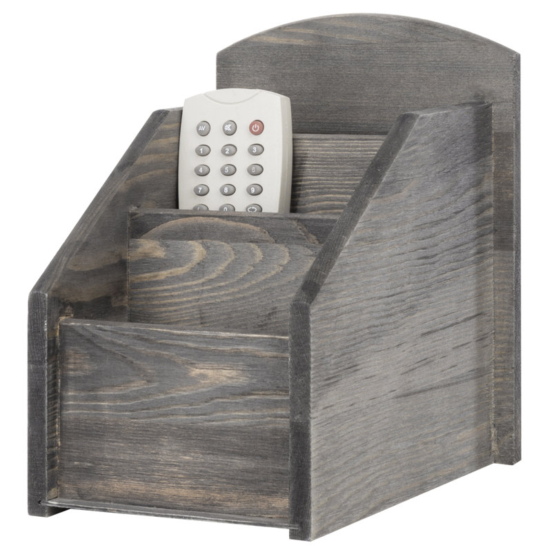 MyGift 3 Slot Solid Wood Remote Control Holder | Wayfair