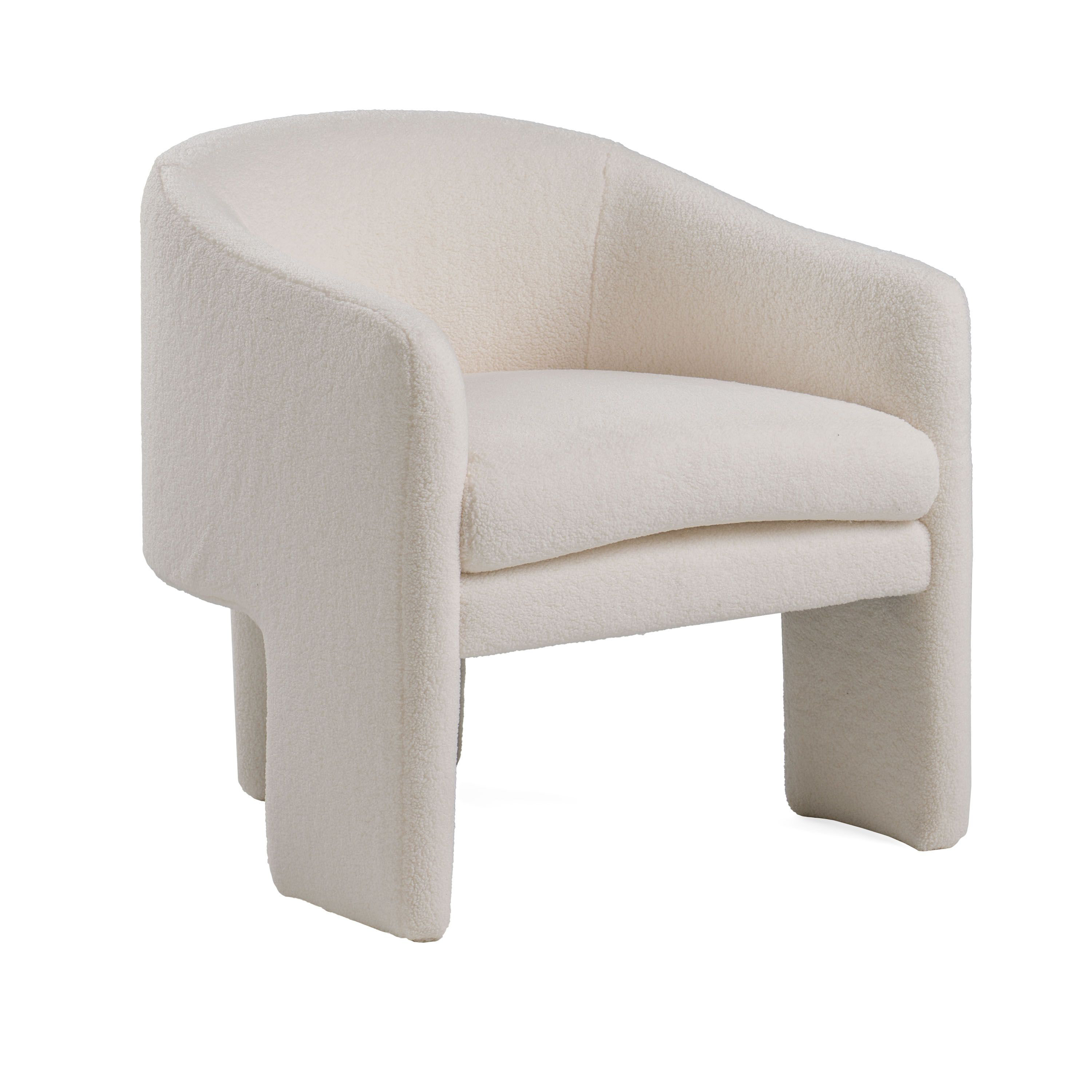 Everly Quinn Poole Off White Fabric Accent Chair - Wayfair Canada