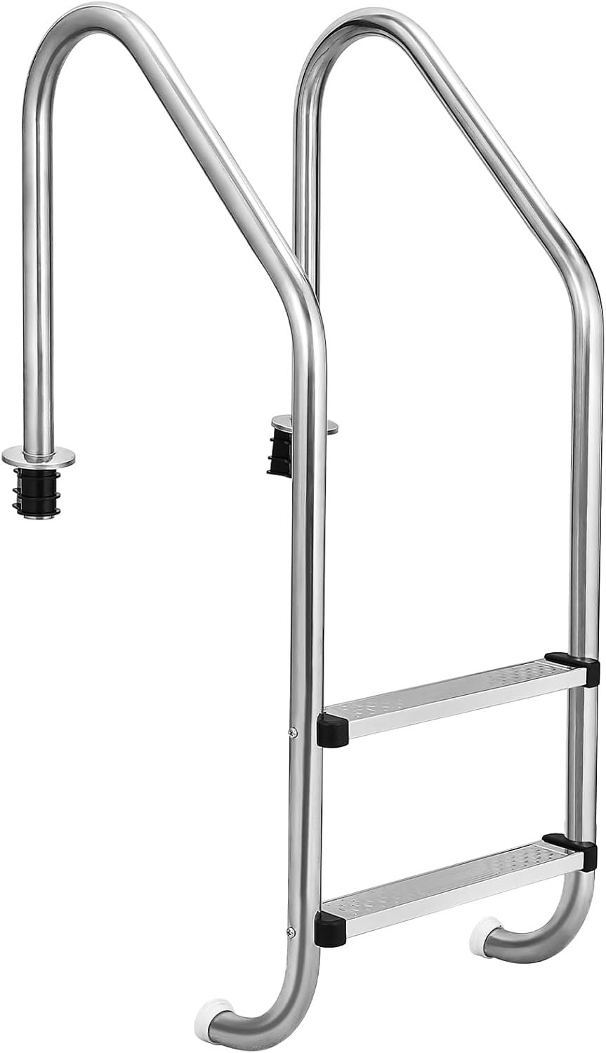 Blue Elephant Heavy Duty 2/3 Step Pool Ladder,Stainless Steel In-Ground ...