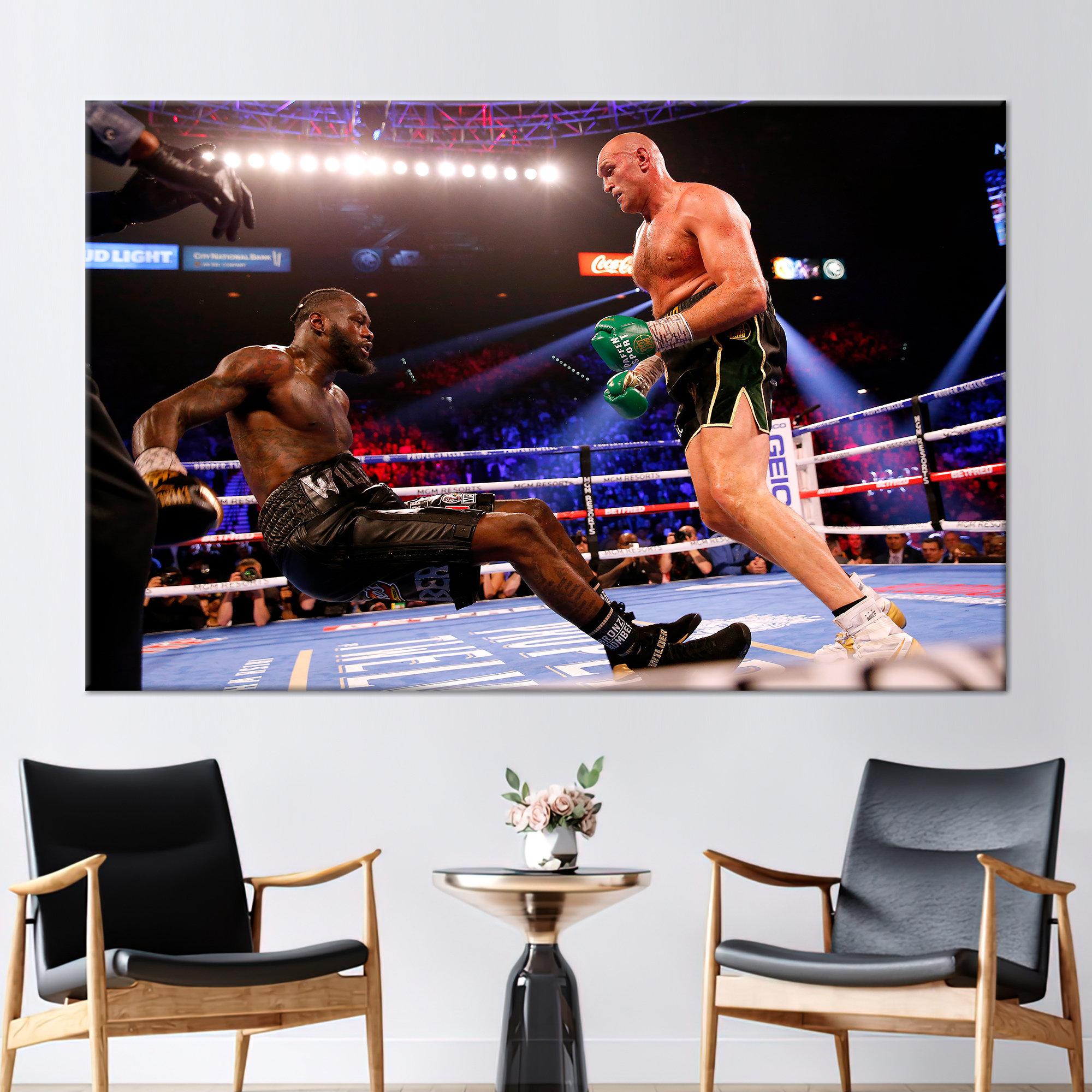 kayra export Deontay Wilder and Tyson Fury Boxing Art Canvas for Man ...