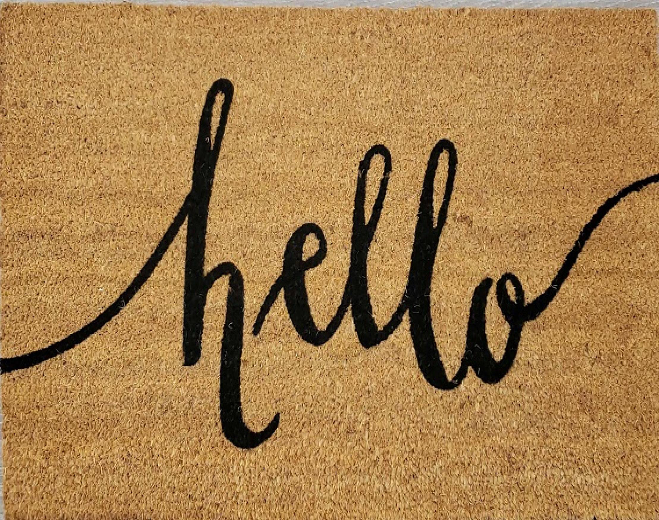 Ebern Designs Hello Coir Doormat | Wayfair