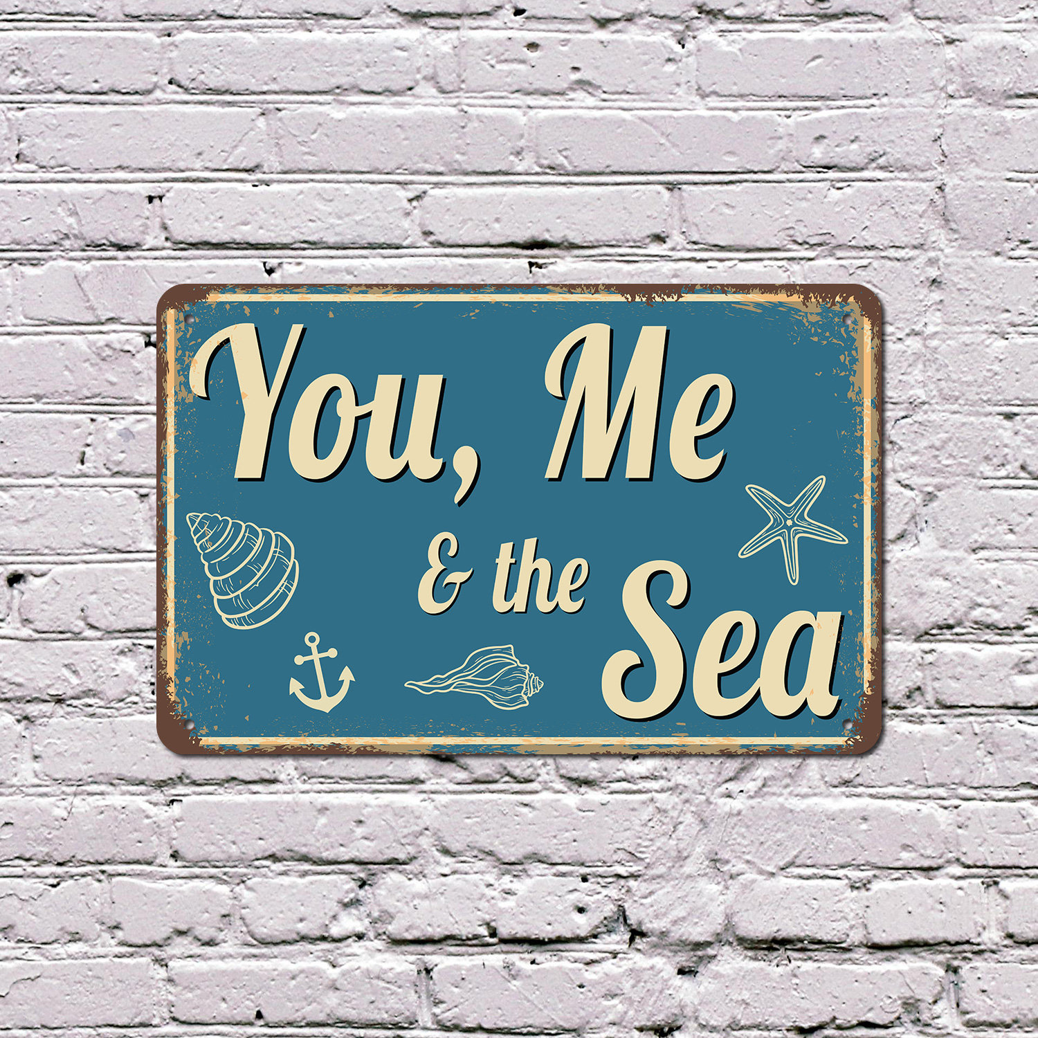 SignMission You Me And The Sea 13 Inch x 20 Inch Plastic Sign | Wayfair