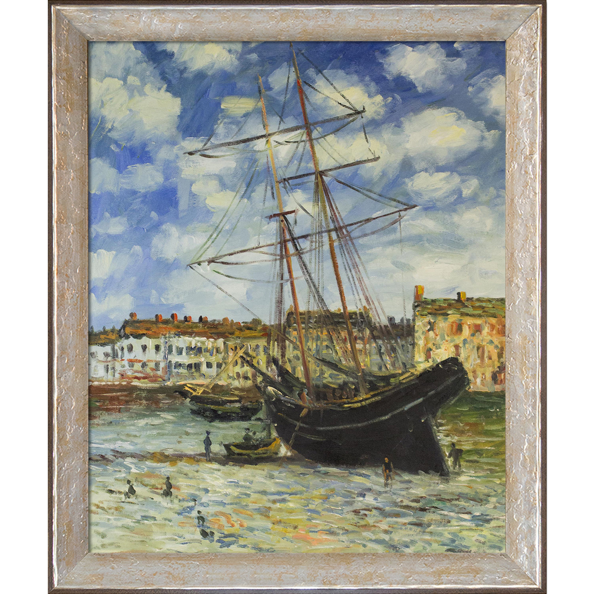 Wildon Home® Boat at Low Tide, Fecamp 1881 by Claude Monet Framed ...