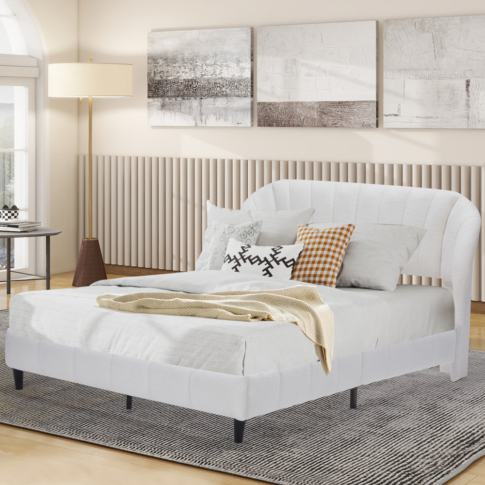 Mercer41 Queen Size Velvet Deniya Frame Wingback Headboard With Velvet ...