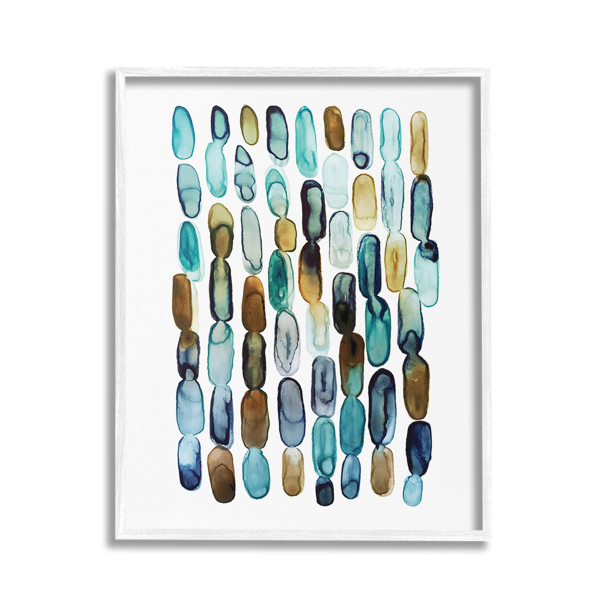 Wrought Studio™ " Blue Oblong Shapes Pattern Single Picture Frame " by ...