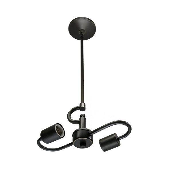 Cloth & Wire Oil Rubbed Bronze 2-Light Pendant Light Fixture with ...