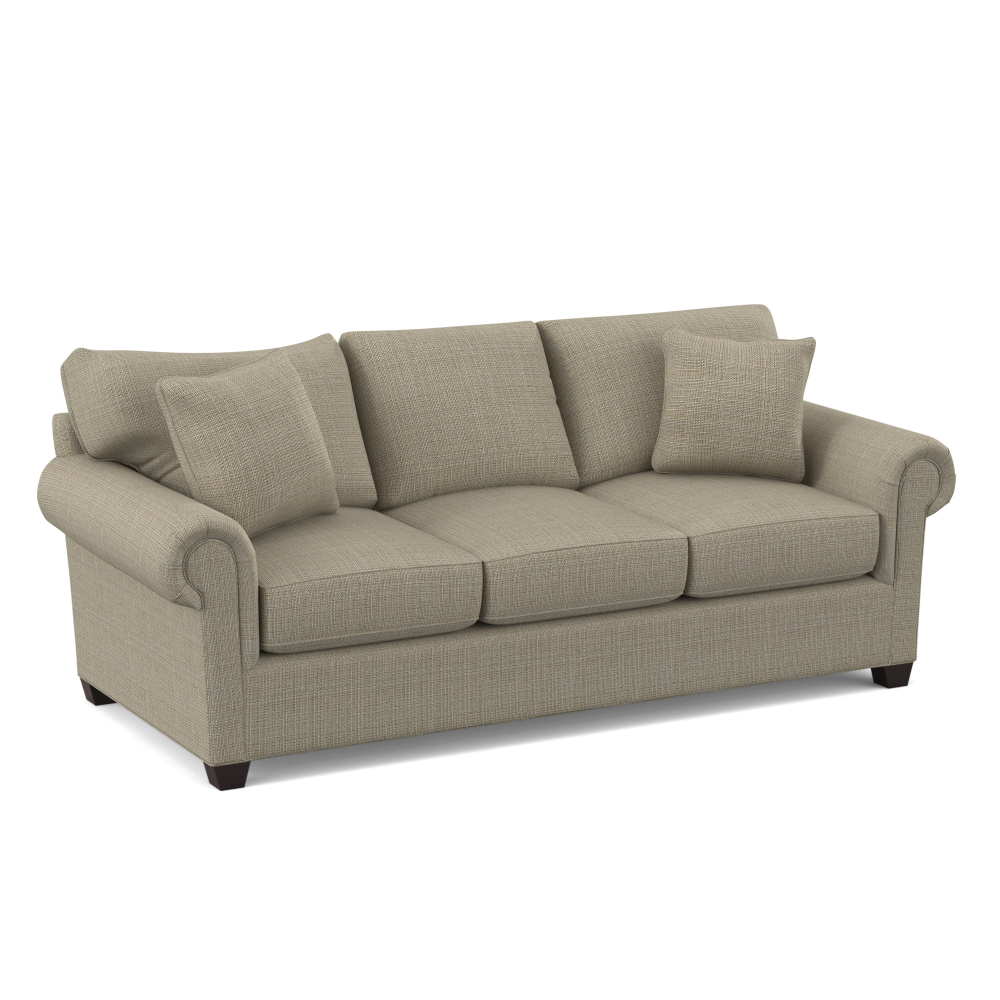 Edgecombe Furniture Grace 86" Round Arm Sofa with Reversible Cushions ...