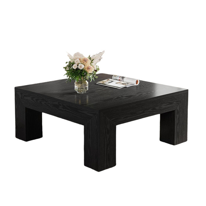 Ebern Designs 39.4" Square Farmhouse Coffee Table - Solid MDF Center ...