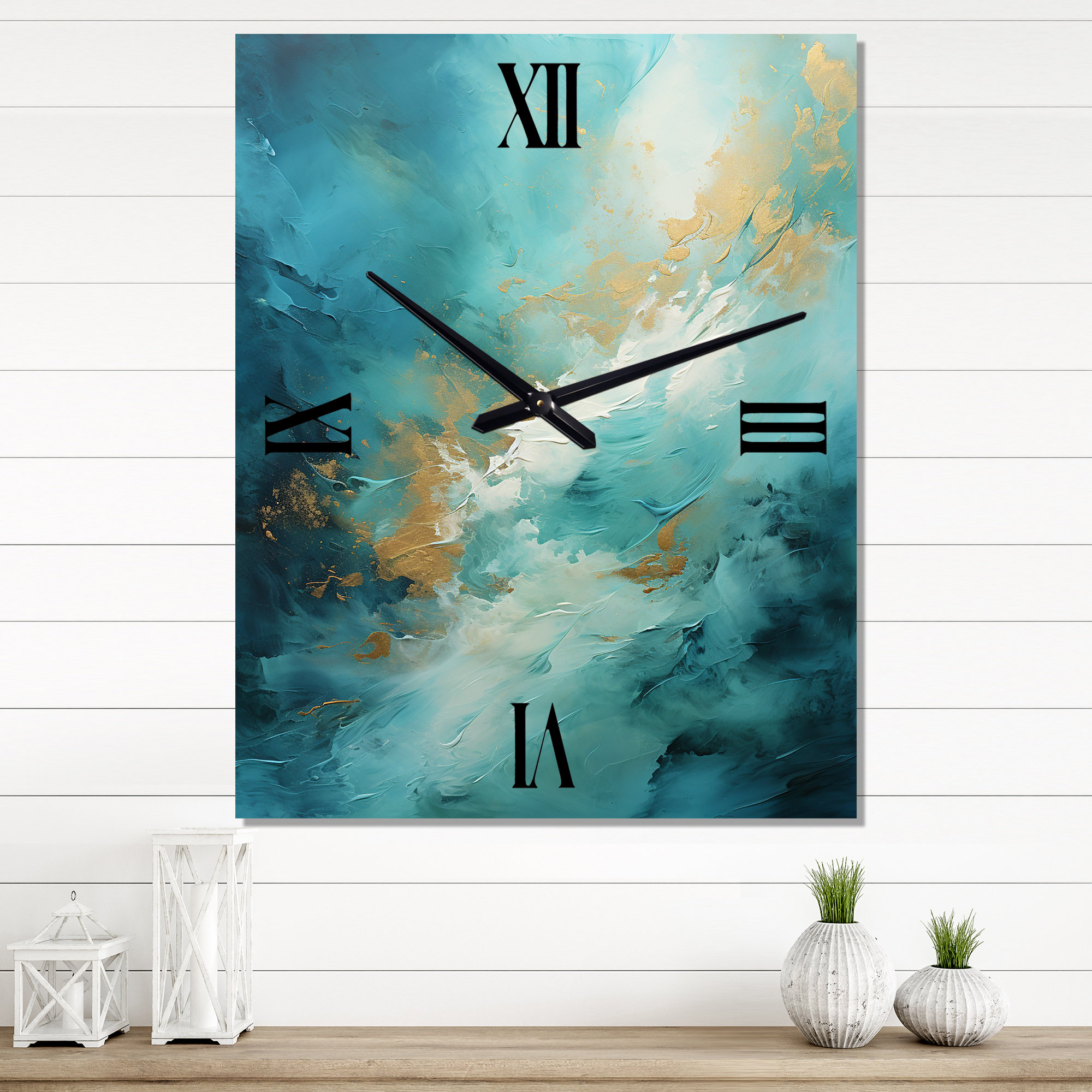 Design Art Tranquility II - Abstract Landscape Wall Clocks | Wayfair