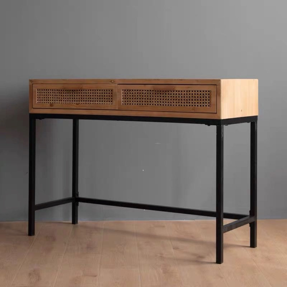 Union Rustic Armands Rustic Console Table with 2 Drawers Entryway ...