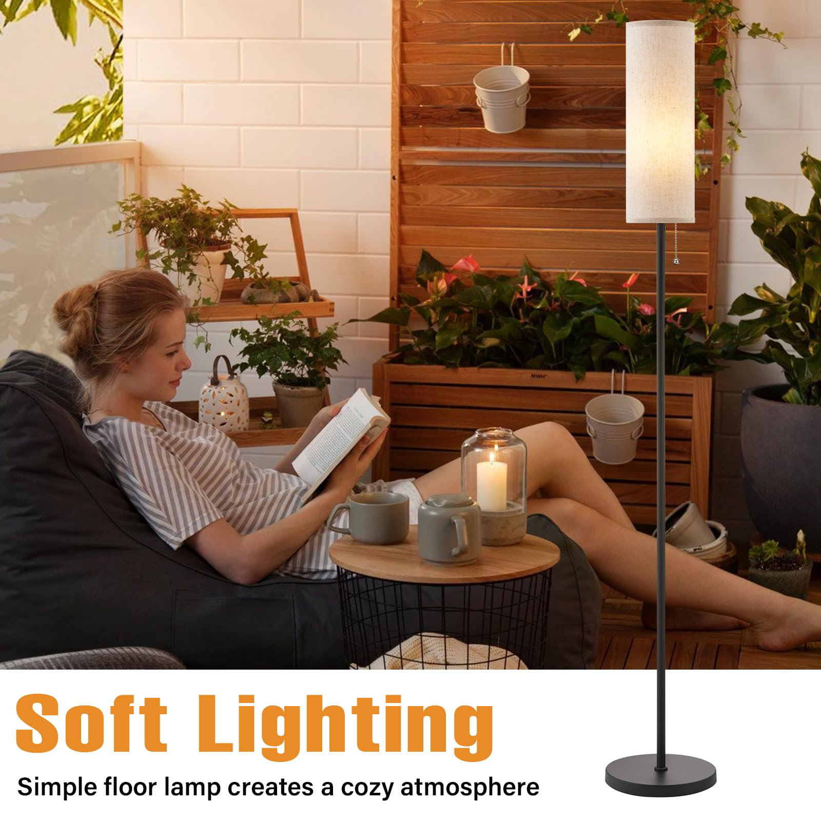 Latitude Run® 64'' Floor Lamp For Living Room With Bulb - Tall Lamps ...