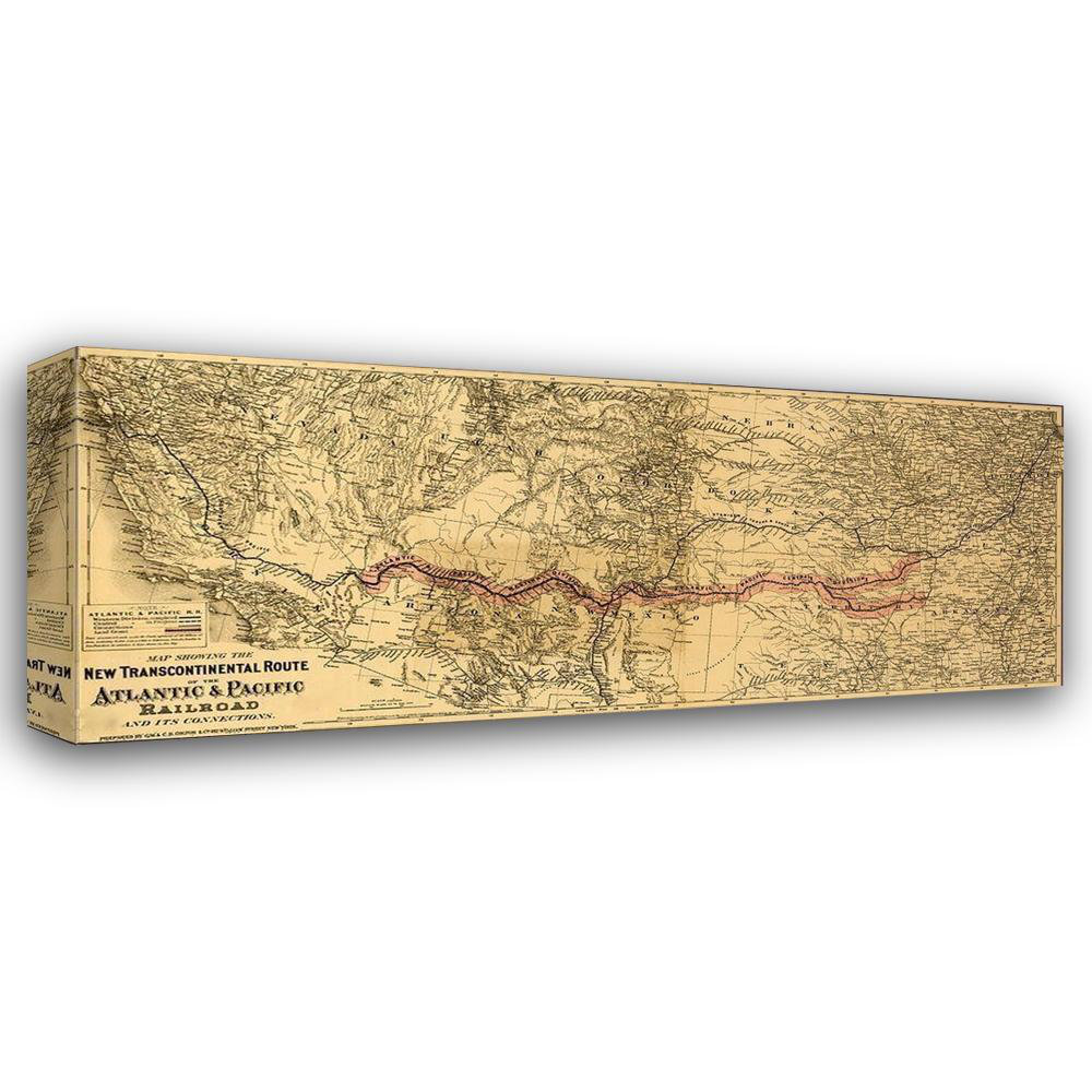 Alcott Hill® Vintage Maps Art: transcontinental route of the Atlantic ...