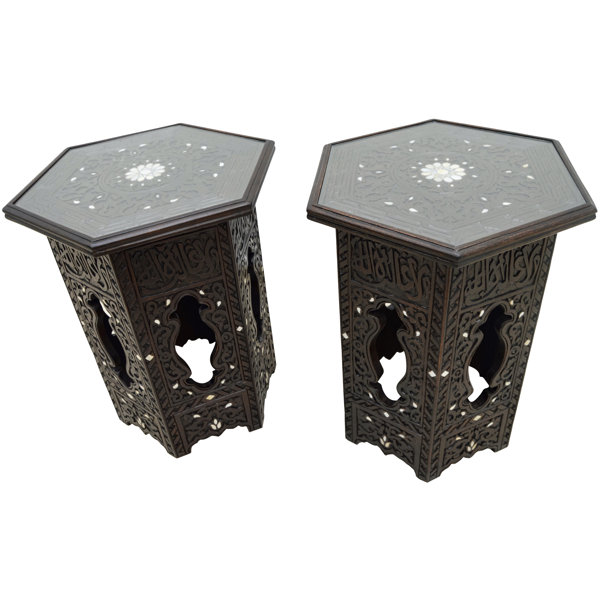 The Moroccan Room Syrian Glass Top End Table Set | Wayfair