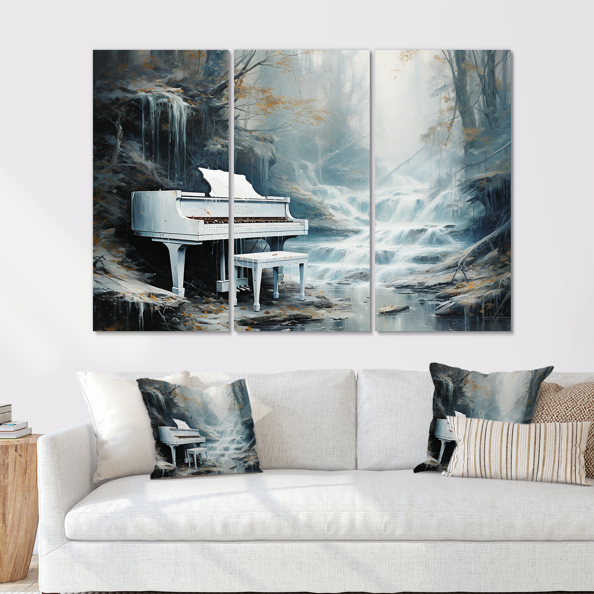Millwood Pines Piano Keyboard Cascade I - Piano Canvas Wall Art Set ...