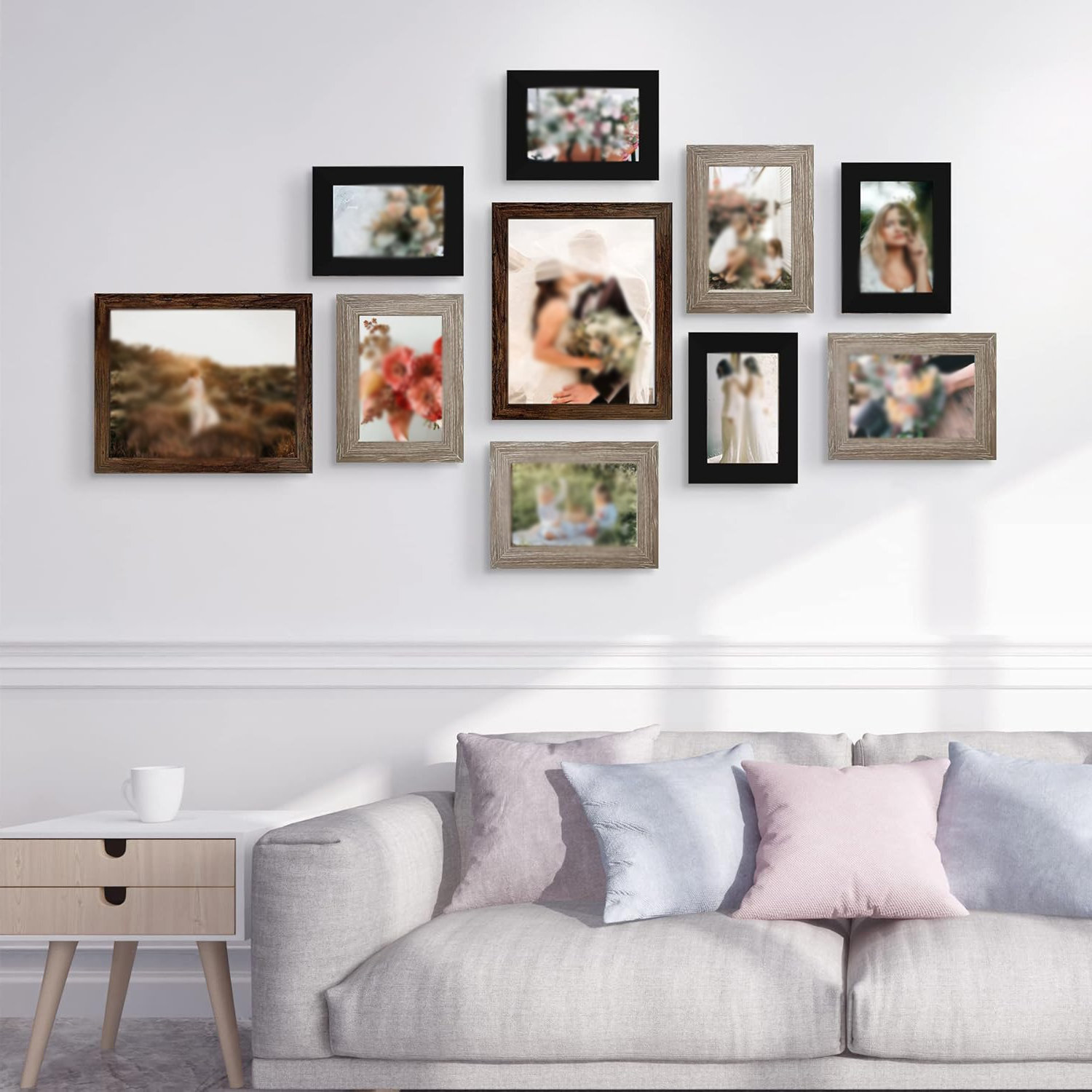 Latitude Run® 10-Pack Picture Frame Set,Gallery Wall Frame Collage with ...