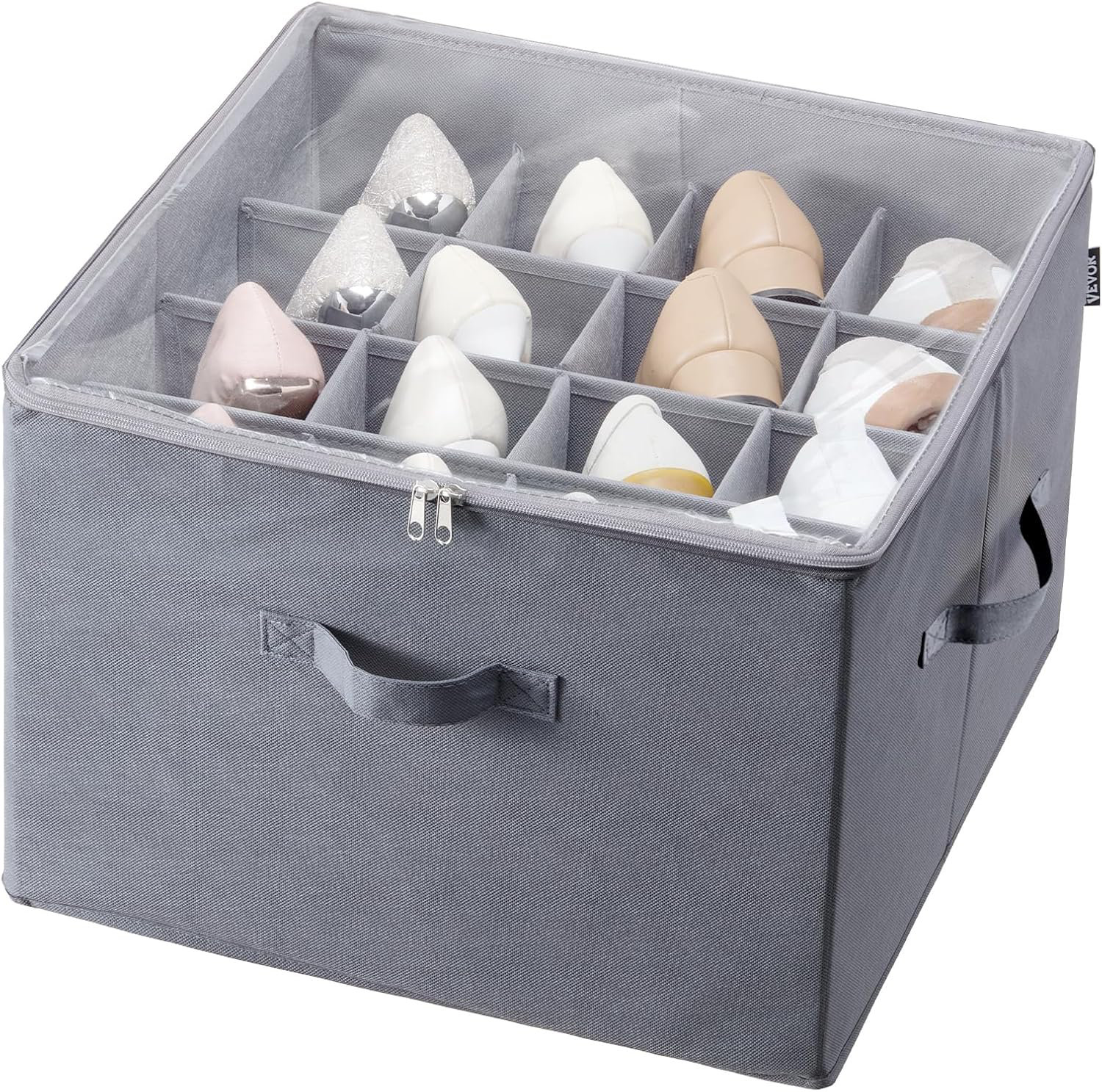 Latitude Run® Under Bed Shoe Storage Organizer, 1 Pack, 16 Compartments ...