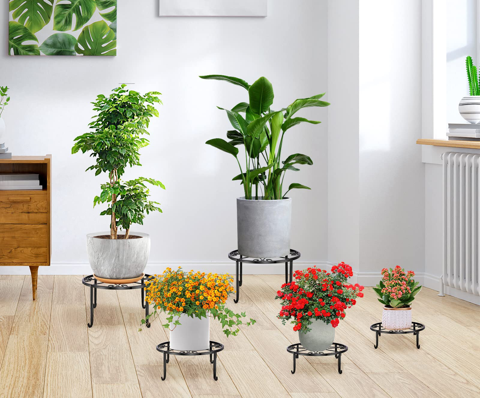 Winston Porter Metal Plant Stand For Outdoor Indoor Plants, Heavy Duty ...